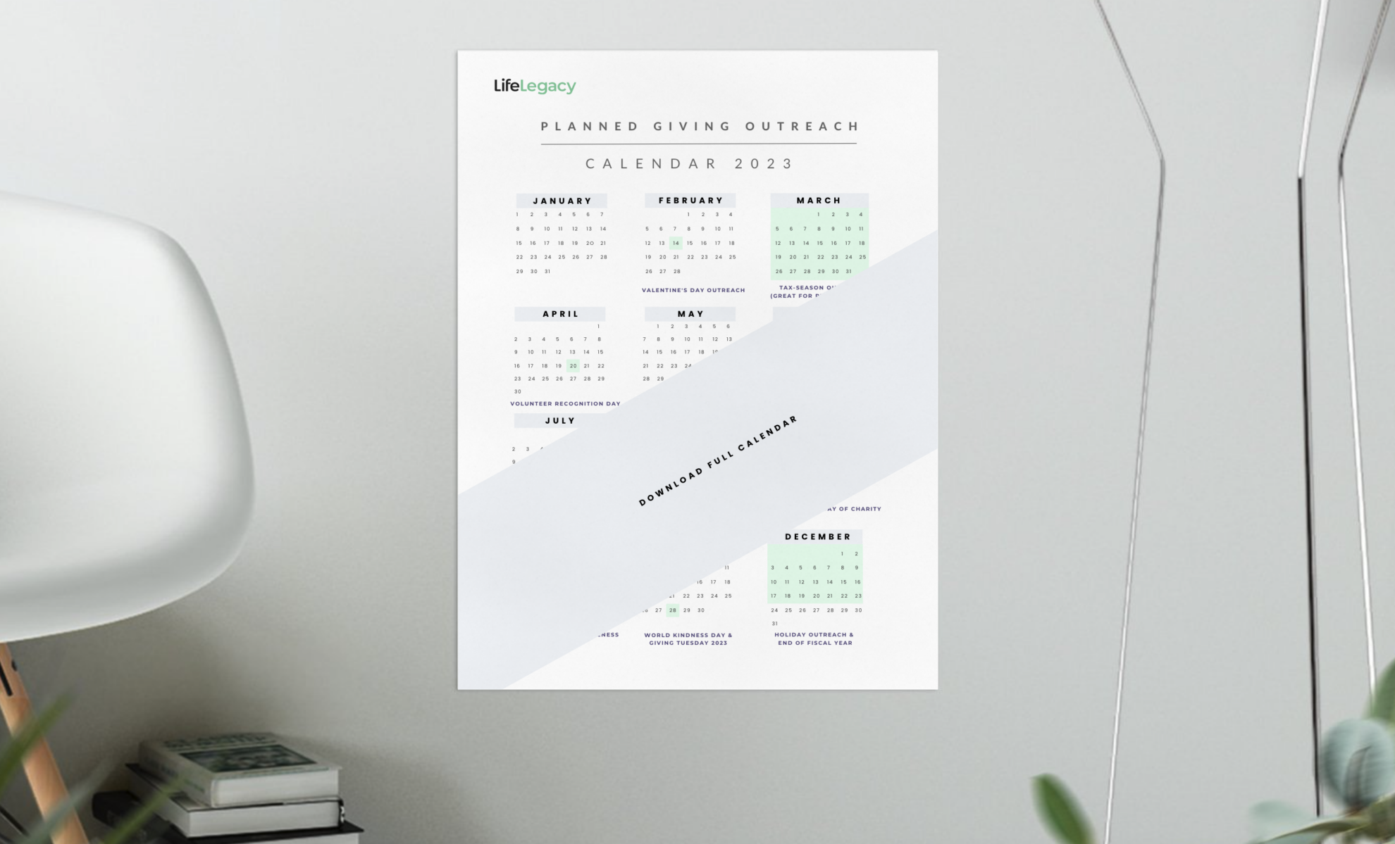 Planned Giving Calendar - Free Download | LifeLegacy